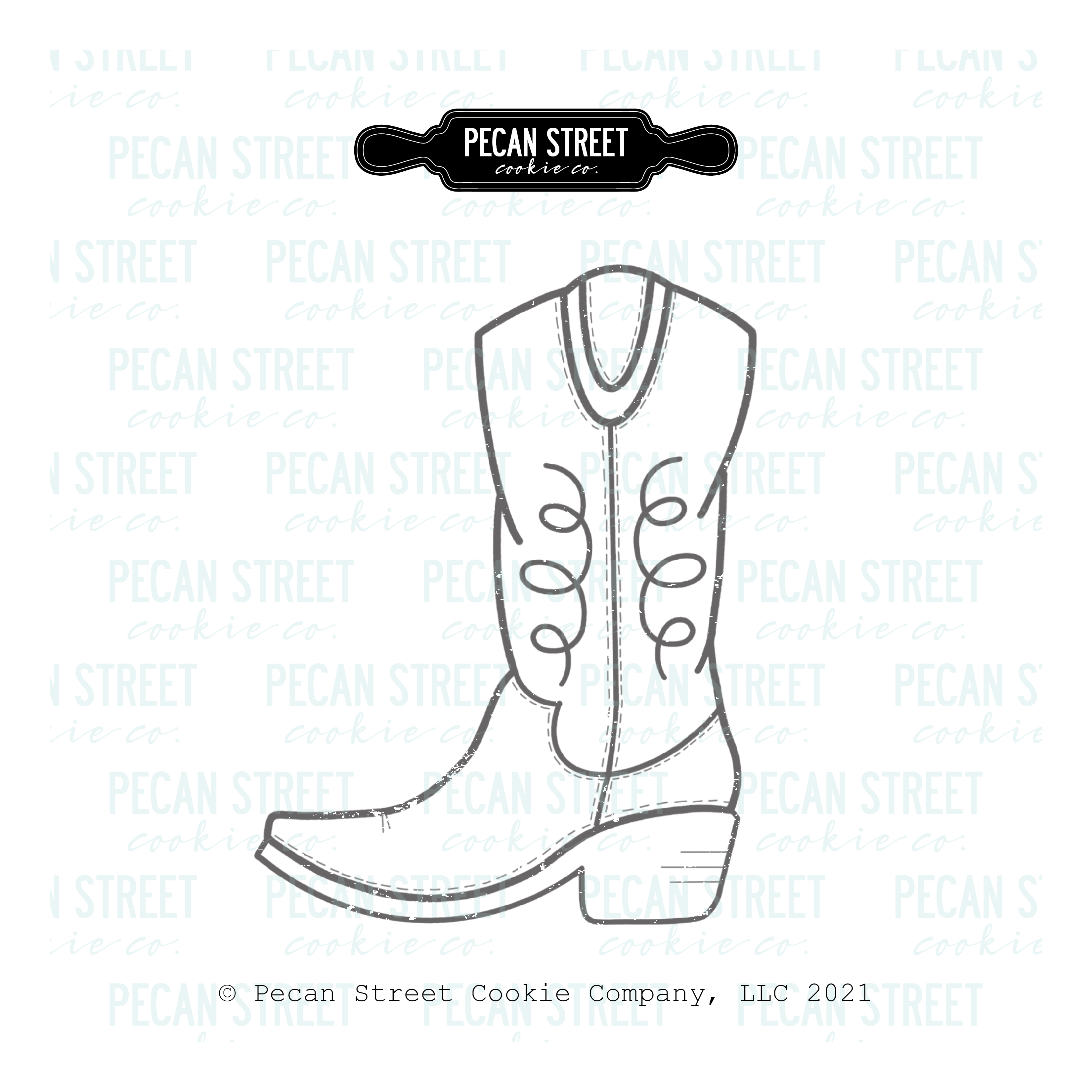 Cowboy Boot Front Drawing LG COWBOY BOOT KEYCHAIN METAL WESTERN